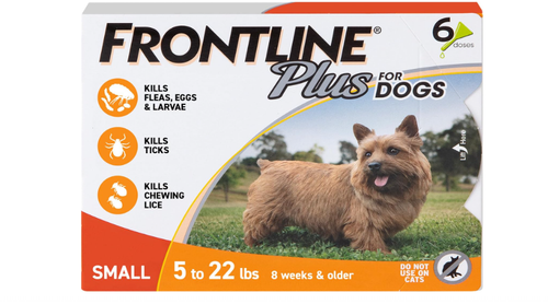 Frontline Plus Flea and Tick Treatment for Small Dogs 5-22 LBs 6 Doses ...