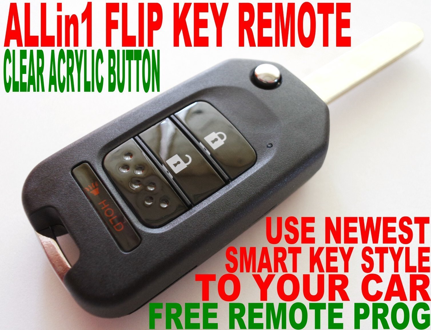 SMART KEY STYLE FLIP KEY REMOTE FOR CR-Z CRZ CHIP NEVER USED KEYLESS ...