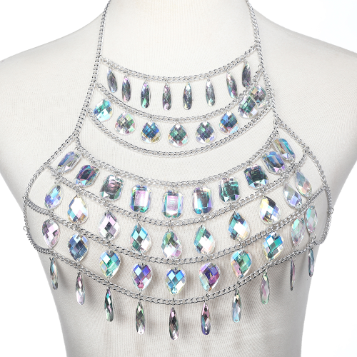 Rhinestone Body Chain Waist Belt Chain Top Bra Harness Bikini Water ...