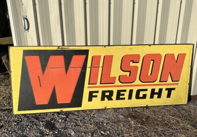 Vintage Large 8’ Wilson Freight Trucking Embossed Metal Sign Gas Oil Advertising | eBay