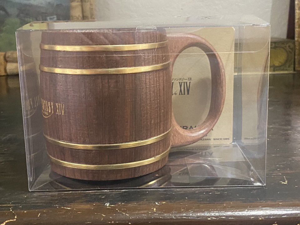 FINAL FANTASY XIV FF14 Official Wooden Barrel Mug SQUARE ENIX from JPN ...