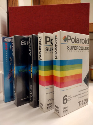 NEW 6 Hour Standard VHS Tape LOT Pack of 5 Tapes SEALED Polaroid Sony ...