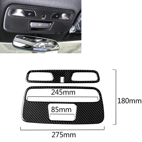 Front Map Lamp NO SUNROOF Panel Trim Cover Real Carbon Fiber Fits 16-24 ...
