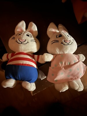 Max & Ruby set Aurora Bunny Stuffed Animal 14300 & 14301 Plush 7.5" Lot ...