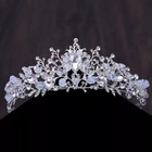 Silver Blue Crown Tiara real metal gift birthday diadem birthday bridal ...