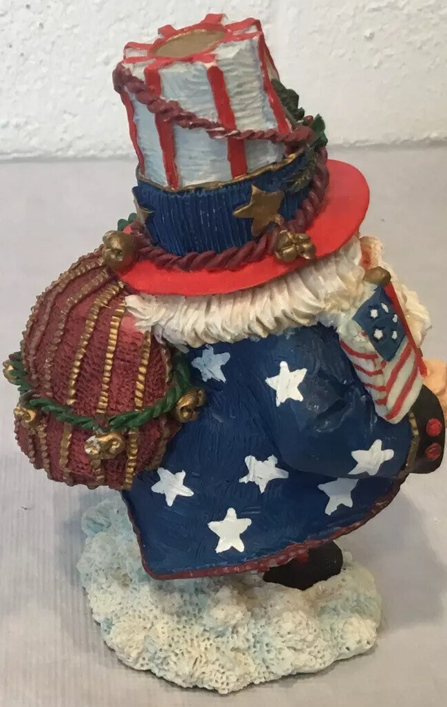 Crinkle Claus Uncle Sam Figure 1994 Patriotic Santa Flag 4-1/4 ...