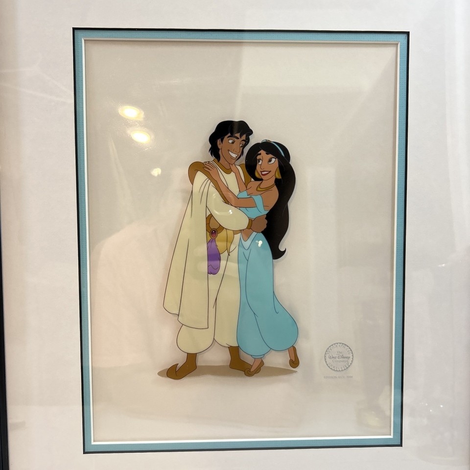 Disney Aladdin/ Jasmine "Royal Embrace" Serigraph Cel Limited Edition ...