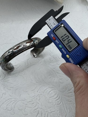 Vintage Sterling Turquoise & Coral Chip Road Runner Old Pawn Cuff ...