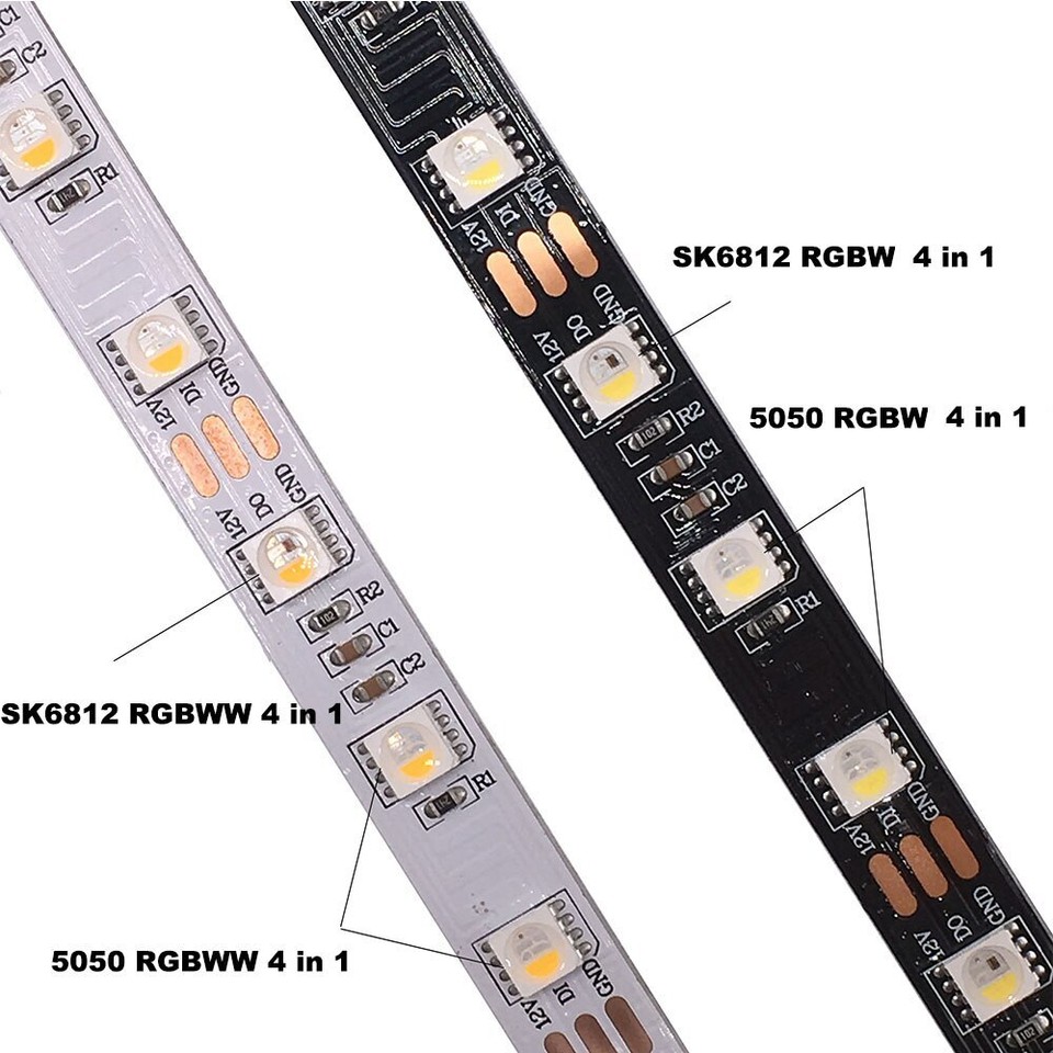 SK6812 RGBW RGBWW Led Strip 4 In 1 One IC Drive 3leds/6leds Led Light ...