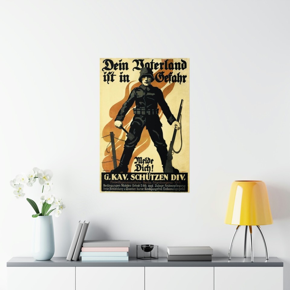 WW1 German Recruiting Propaganda Poster 24x36 inches | WWI Premium ...