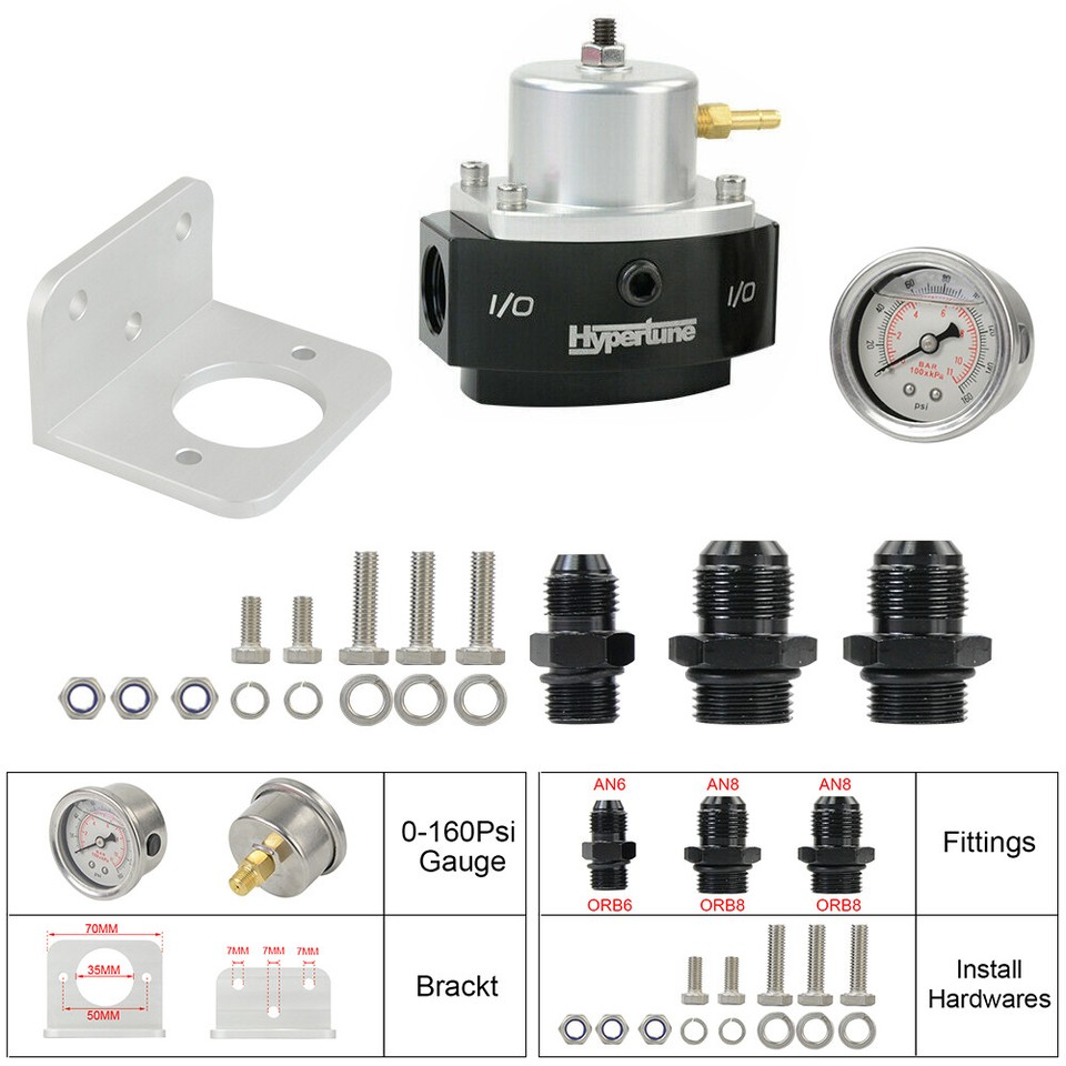 12-880 Billet Carburetor ByPass Fuel Pressure Regulator 4-15/16-65 PSI ...