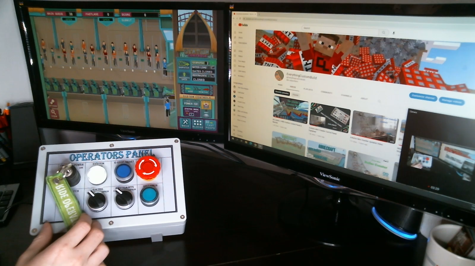 RideSims Roller Coaster Control Panel, USB KEYBOARD, Custom Build, Key ...