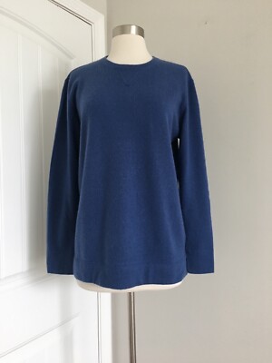 GRAYSON DUNN 100% CASHMERE BLUE CREWNECK SWEATER SIZE L MADE IN HONG ...