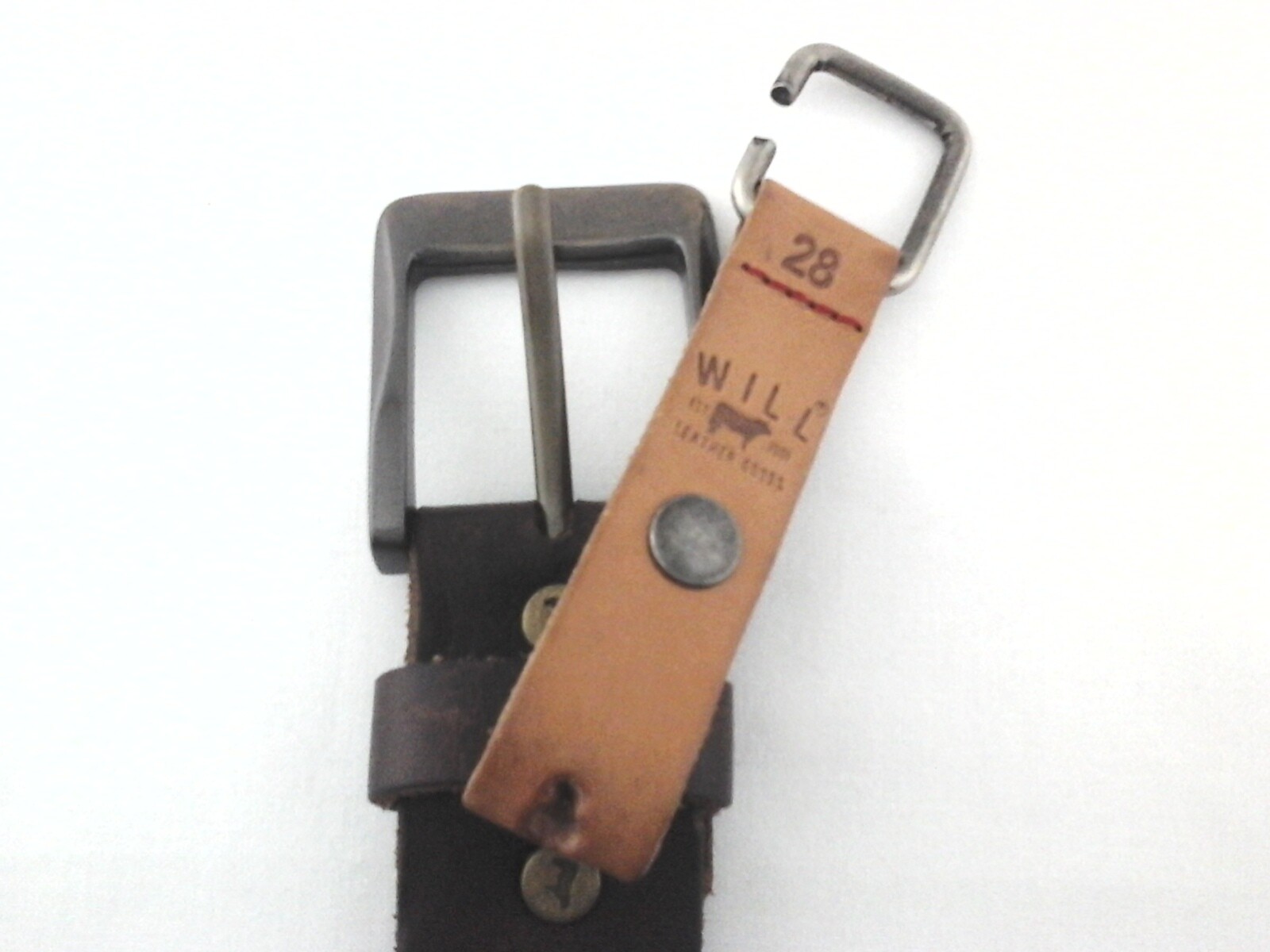 WILL LEATHER GOODS Brown Julian Belt Handmade Leather Woven Studs sz 28 ...