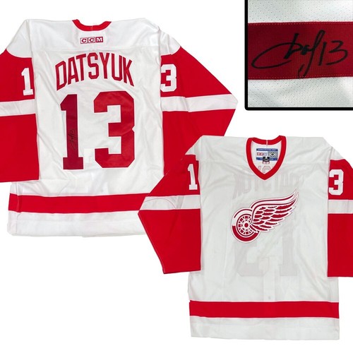 PAVEL DATSYUK Signed Detroit Red Wings White CCM Jersey | eBay