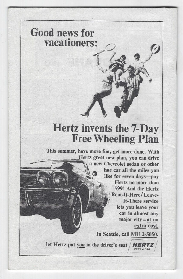 1965 The Seattle Greeter Hotel And Motel Guide To Seattle Washington ...