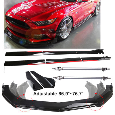 For Ford Mustang Front Lip Chin Bumper Side Skirt Rear Lip Strut Rod ...