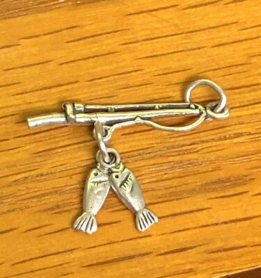 Estate Find, Fishing Rod With Dangling Fish Charm /Pendant, Tested ...
