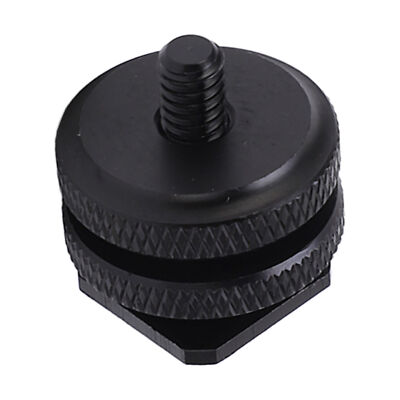 1/4inch Dual Nuts Camera Cold Shoe Mount Adapter Tripod Screw Adapter ...