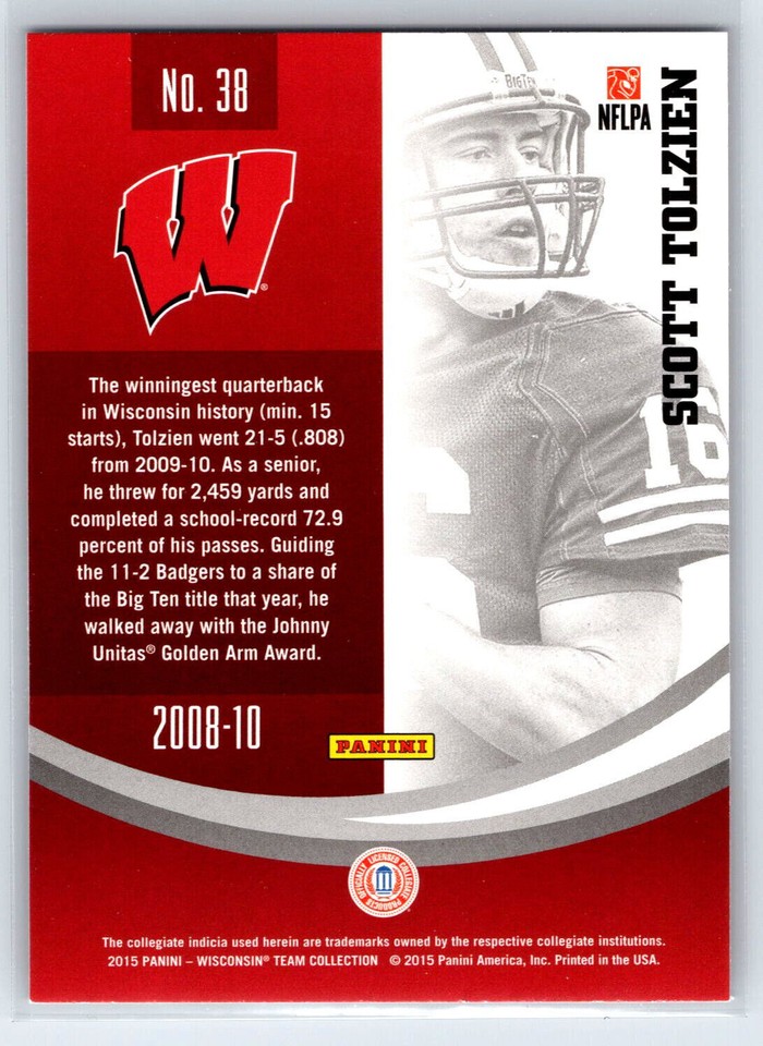 2015 Panini Collegiate Wisconsin Scott Tolzien #38 | eBay