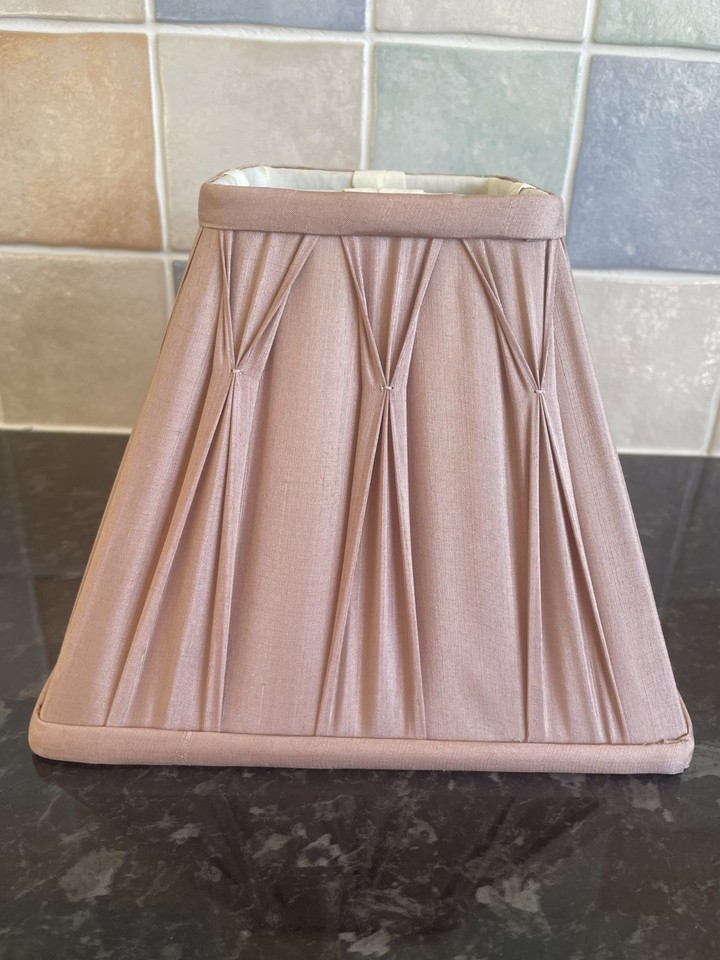 Laura Ashley Silk Pinch Pleat Small Bedside Lamp Shade Blush Pink | eBay UK