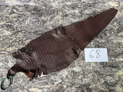 Brown Genuine Caiman Crocodile Hide Leather Skin real alligator Croc ...