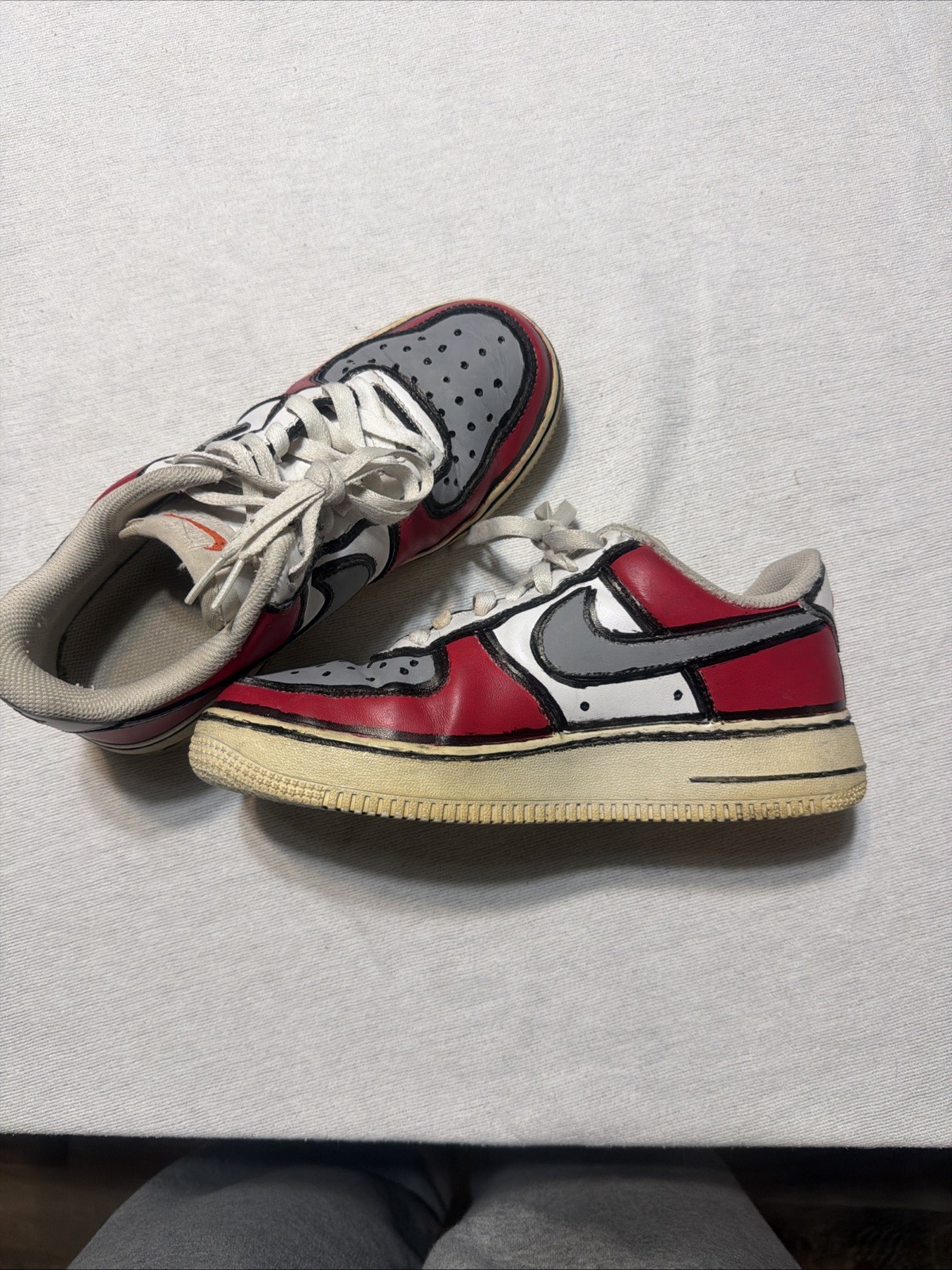 Custom Nike Air Force One AF1s Jordan Style Red White… - Gem