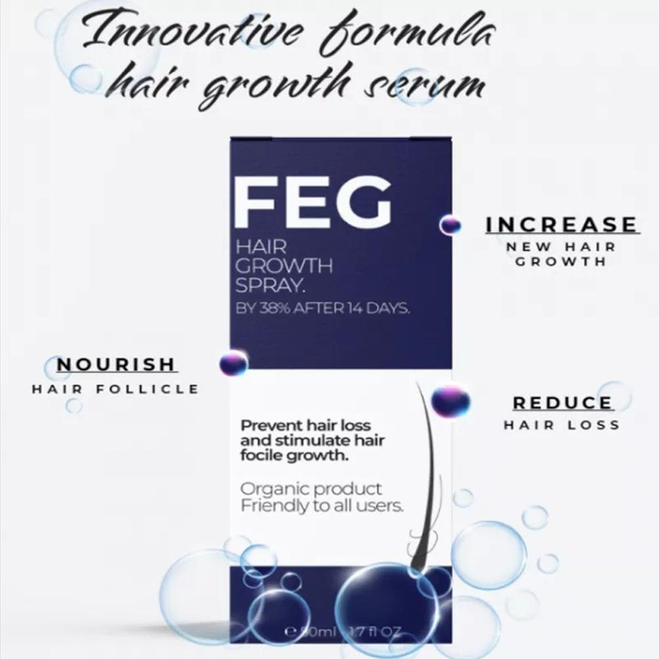 FEG Organic-Anti Hair Loss Hair Growth Cure Oil For Thicker Long Hair ...