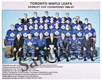 1966 - 67 Stanley Cup Champs Toronto Maple Leafs Team Pic Color 8 X 10 ...