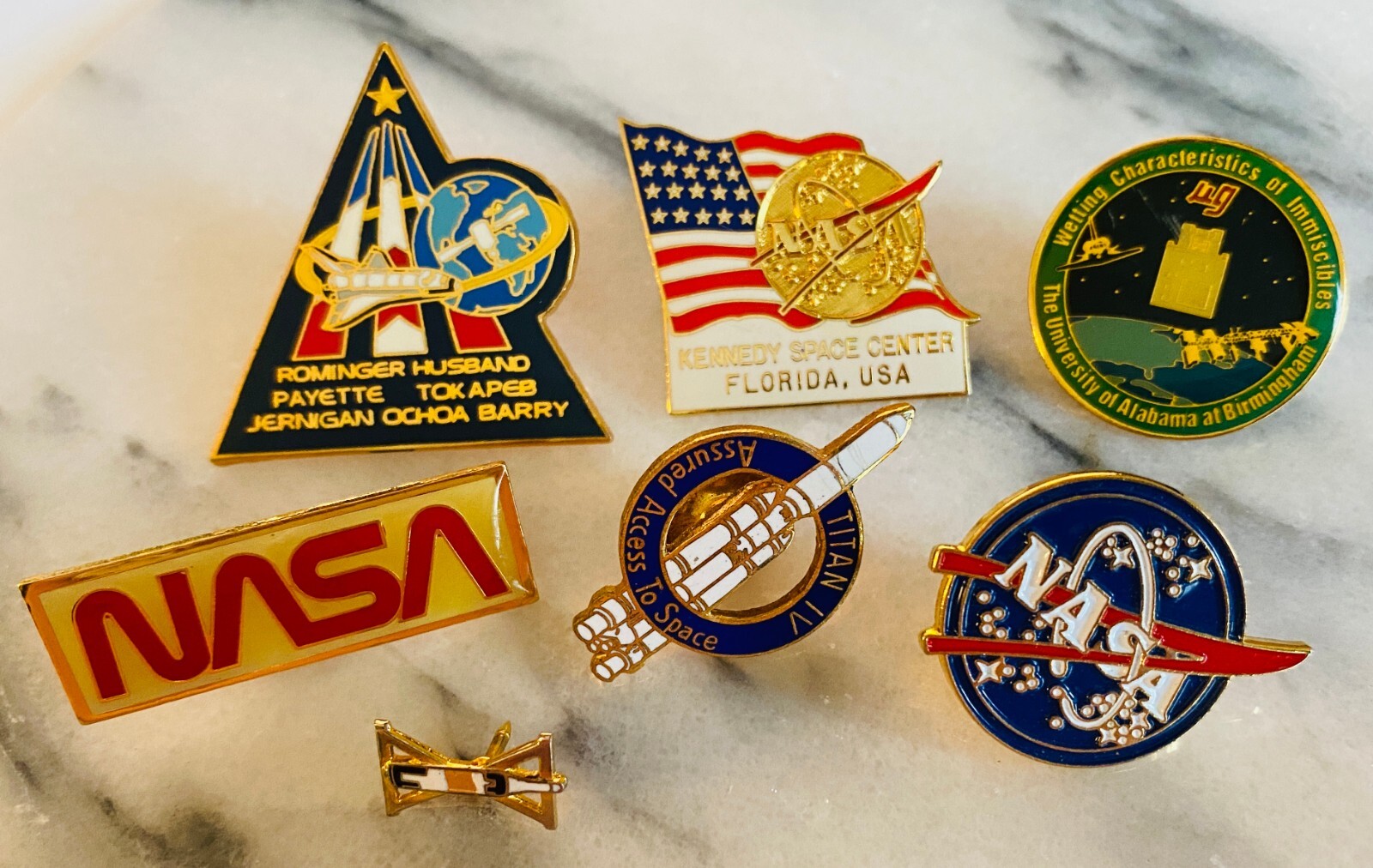NASA Lot of 7 Metal Enamel Pins Space Apollo Space Shuttle Rocket | eBay