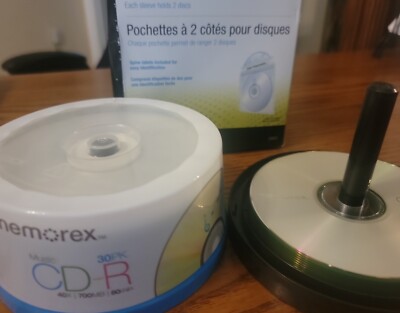 Memorex Music CD-R DA 40X, 80Min, 700MB, 30-Pack,+50 pack DISC Sleeves+ ...