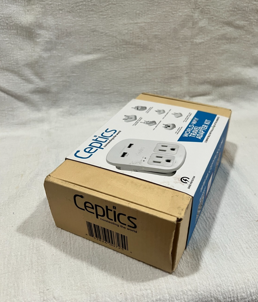 Ceptics World Travel Adapter Kit - QC 3.0 2 USB + 2 US Outlets, Surge ...