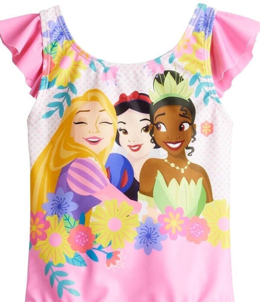 Disney Princess Swimsuit Swim Toddler Girls 2T 2 Tiana Rapunzel Snow ...