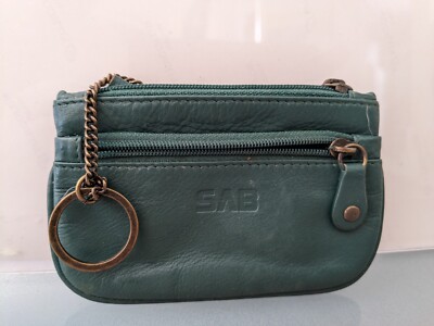 SAB GENUINE LEATHER SMALL WALLET SIZE 12X7.5 CM TWO ZIPPED COMPARTMENTS ...