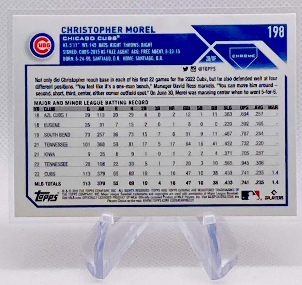 2023 Topps Chrome Christopher Morel Pink Refractor Rookie Card #198 ...