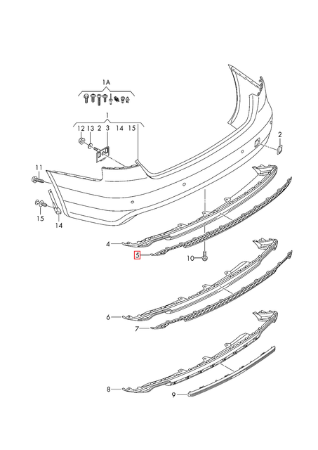 Audi A4 & A5 Satin Black Bumper Trim 8K0807833A01C for sale online | eBay
