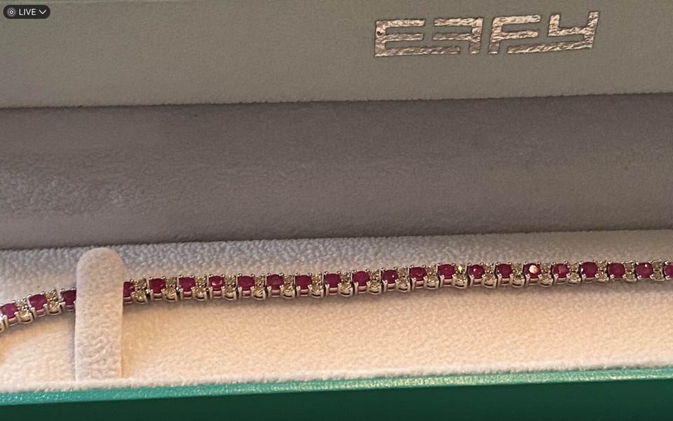 NEW! EFFY RUBY & DIAMOND TENNIS BRACELET / Retail $ 1,275 | eBay