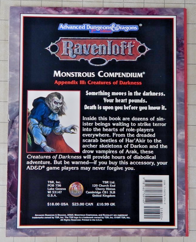 TSR Dungeons & Dragons #2153 MONSTROUS COMPENDIUM APP III CREATURES OF ...