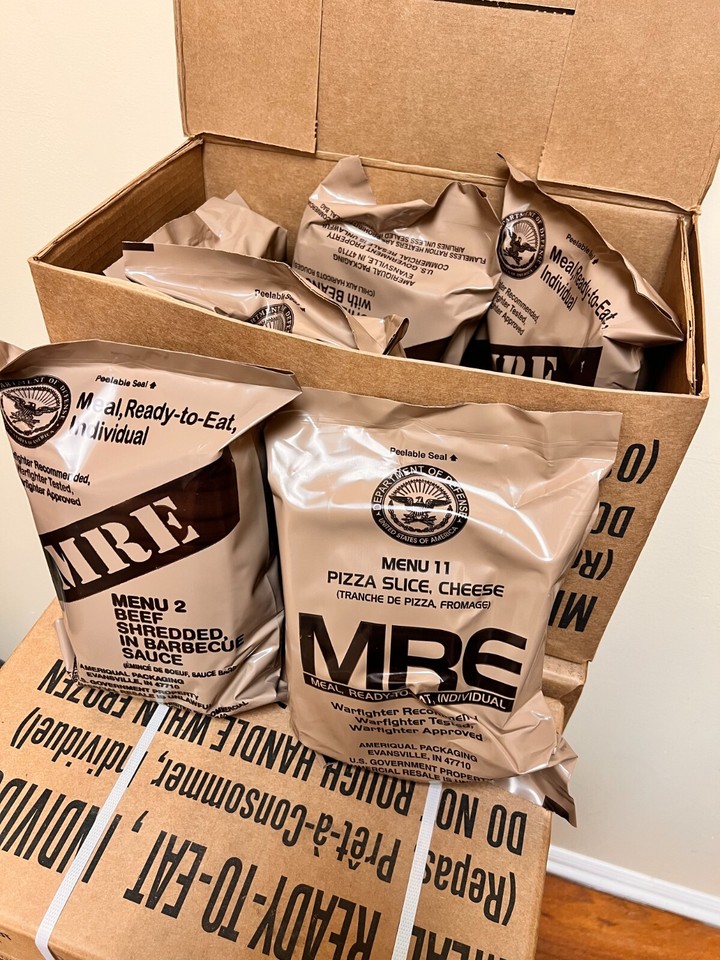 MRE Case, military meals ready-to-eat, A and B, Inspection date: May ...