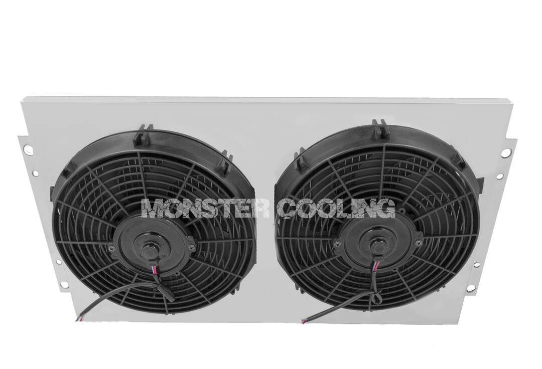 AMC Motors Wagon Aluminum Radiator Fan Shroud & 12" Fans-15 7/8"H x 24 ...
