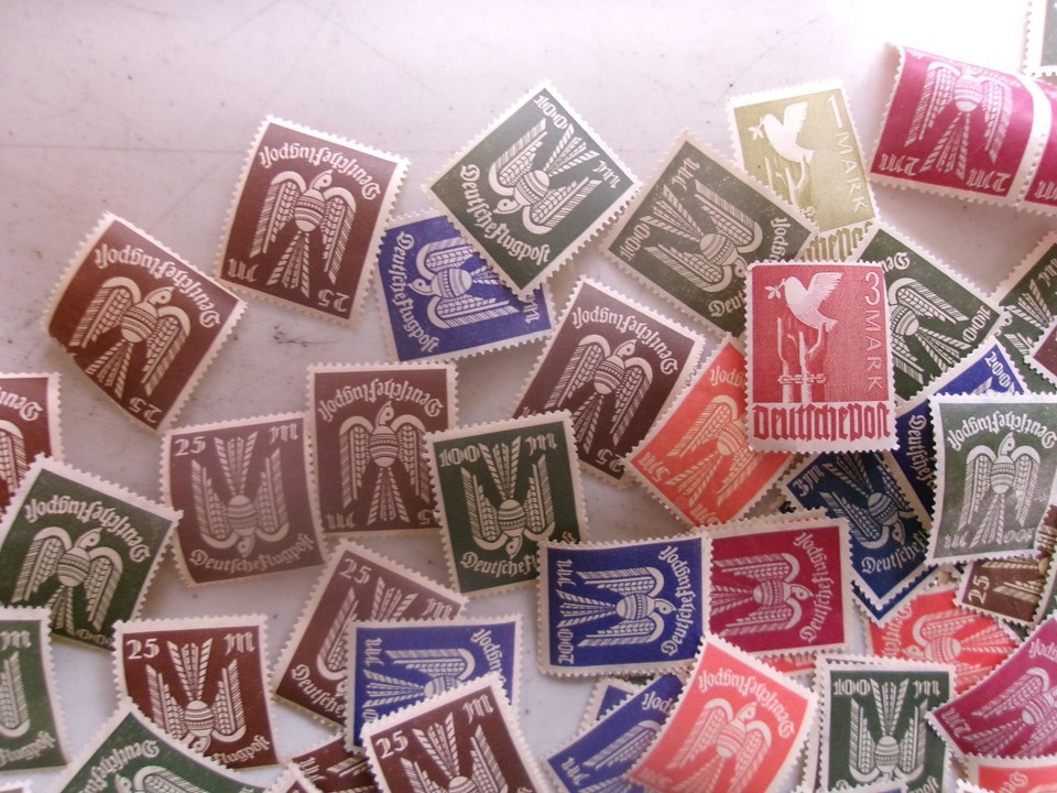 GERMANY GERMANY AIRMAIL STAMPS LOT Pigeon Dove DEUTSCHE FLUGPOST UNUSED ...