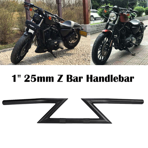 Black Motorcycle Drag Z-Bars 1" Inch Handlebars for Harley Sportster ...