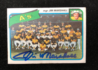 JIM MARSHALL 1980 TOPPS AUTOGRAPHED SIGNED AUTO BASEBALL CARD 96 A'S | eBay