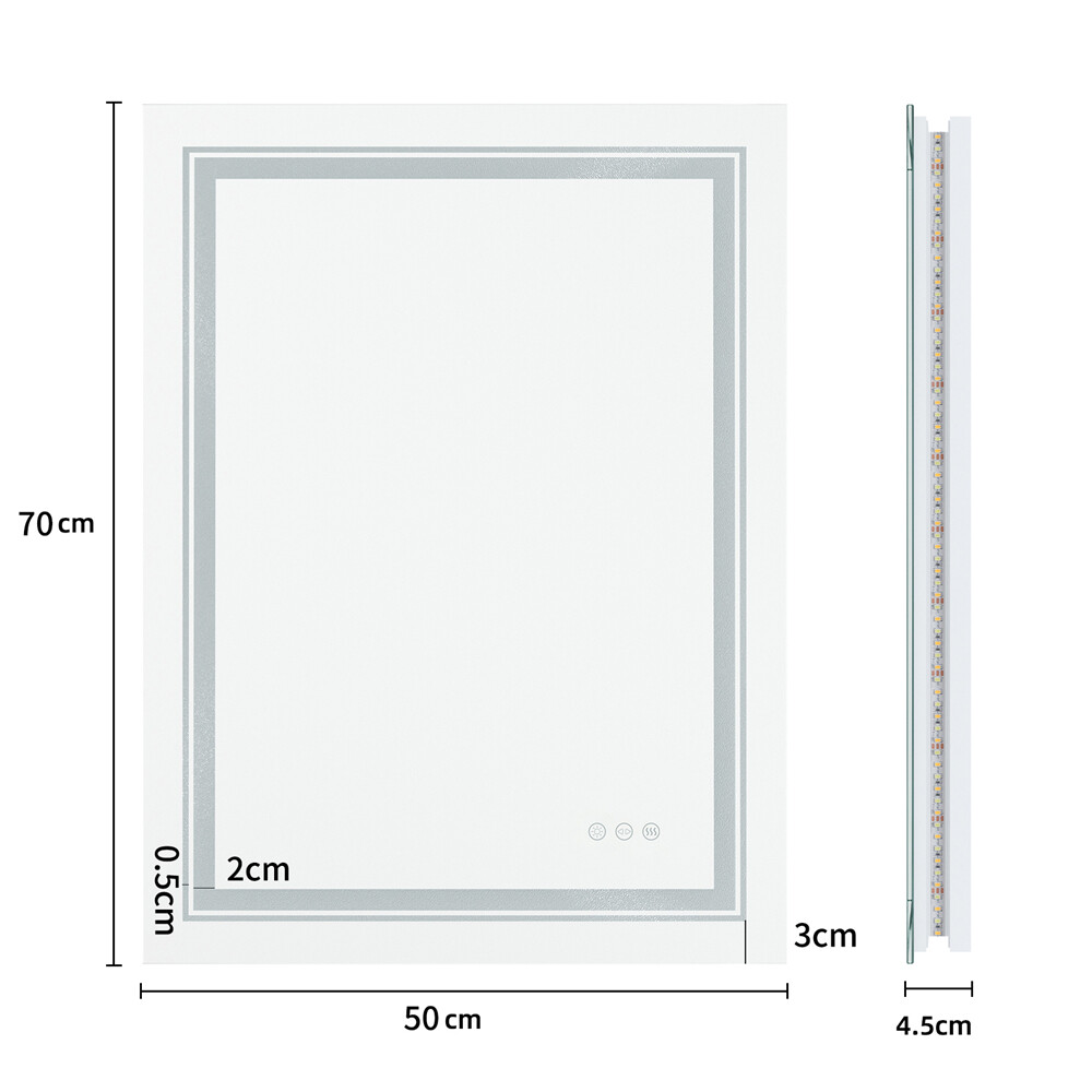 Large 500-1800MM LED Bathroom Mirror Front Backlit Anti-fog Mirror ...