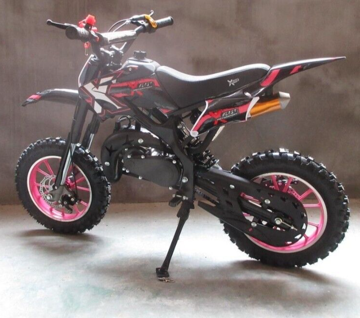 Dirt Bike Pink Mini Motorbike Motocross Scrambler Petrol 49cc 2 Stroke ...