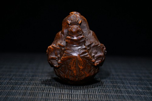 Vintage Chinese Boxwood Carving Exquisite Wolf Head Statue Home Decor ...