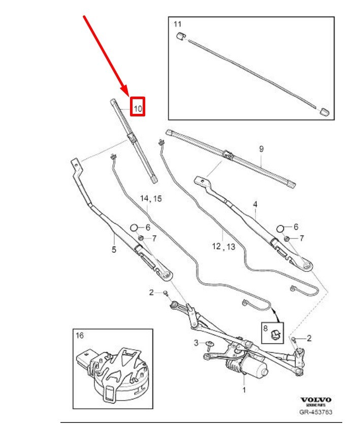 Volvo S60 3 V60 2 Heated Wiper Blade Kit 31693567 Genuine | eBay