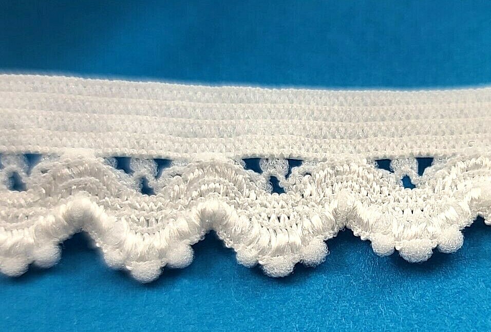 5/8" White Elastic Rick Rack Lingerie Wave Head Band Soft 10 yards | eBay