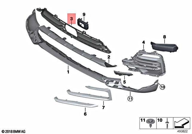 Genuine OEM Grille for BMW 51117421798 for sale online | eBay