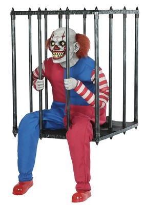 HALLOWEEN CAGED CLOWN WALK AROUND ANIMATED PROP DECOR | eBay